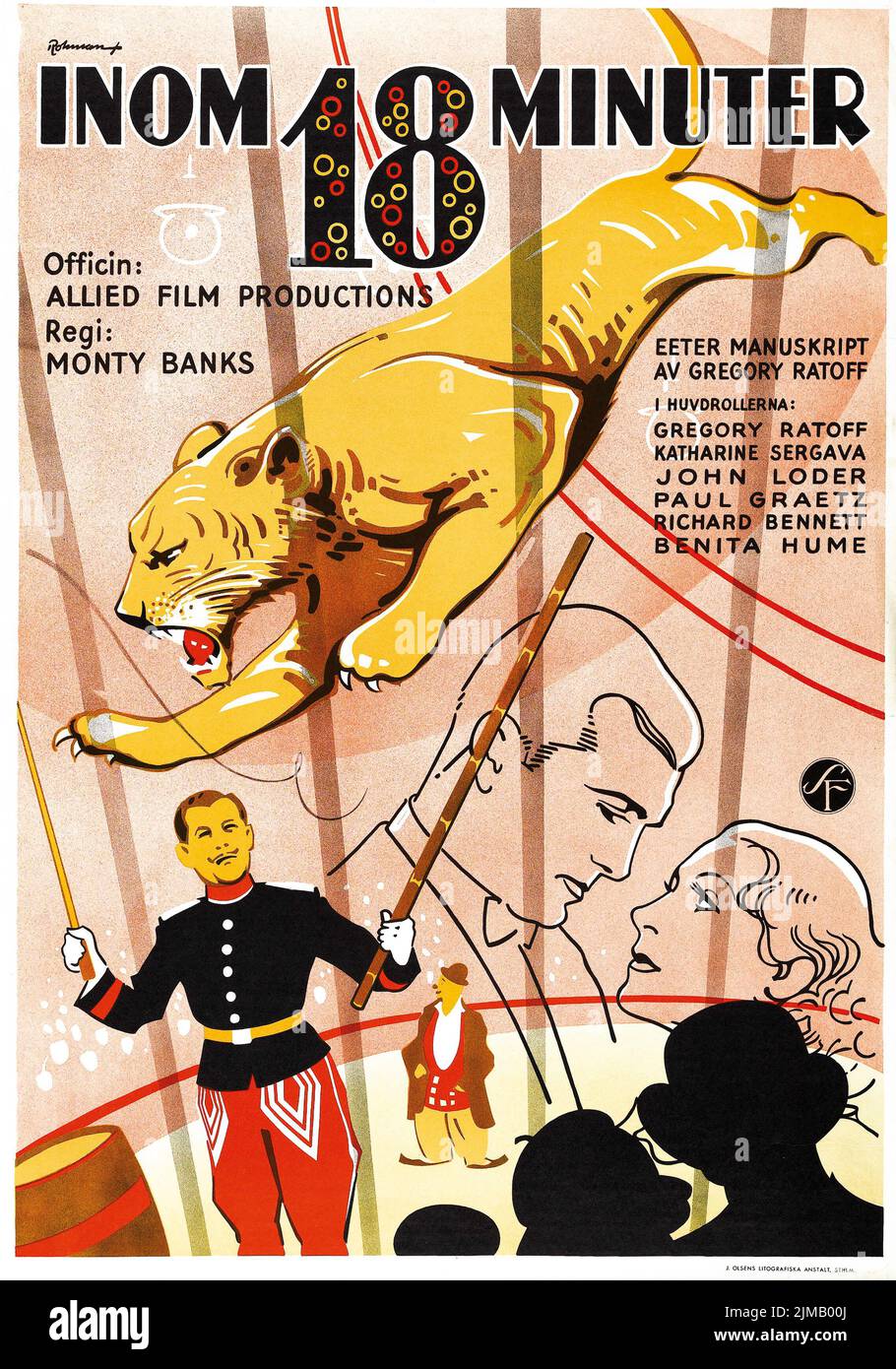 Eric Rohman artwork - Inom 18 minuter - 18 Minutes (Paramount, 1935 ...