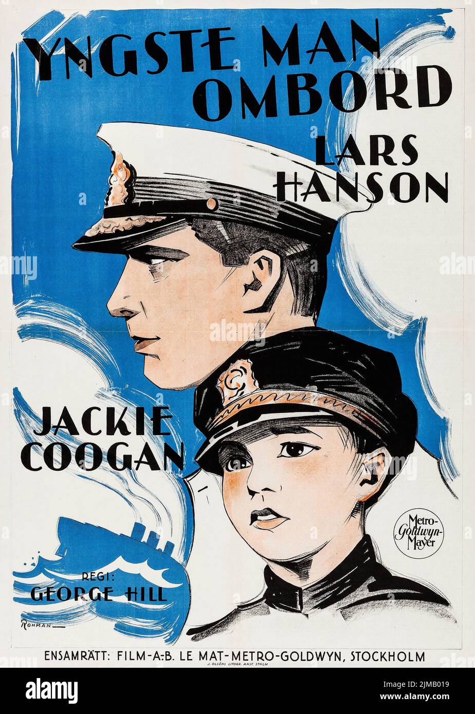 Yngste man ombord - Buttons (MGM, 1928). Swedish film poster. Eric ...
