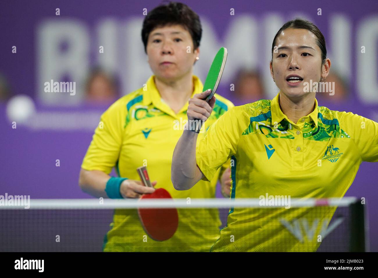 Australia's Minhyung Jee (R) and Jian Fang Lay in action during ...