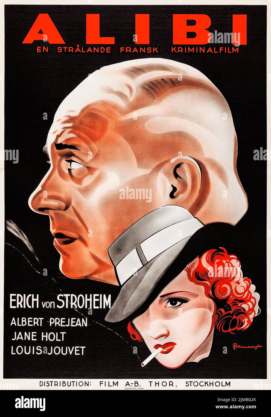 Alibi - The Alibi (Film A-B Thor, 1937). Erich von Stroheim - Swedish ...