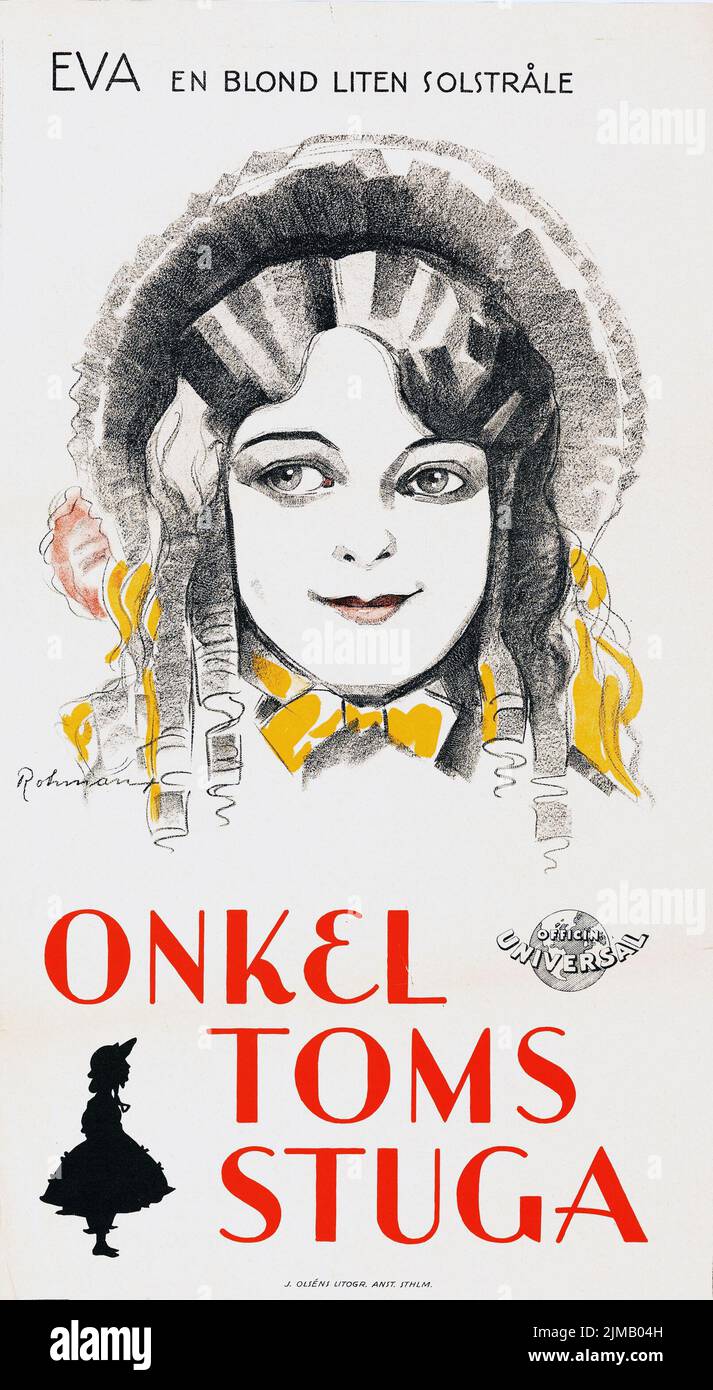 Uncle Tom's Cabin (Universal, 1928). Swedish film poster. Unkel Toms ...