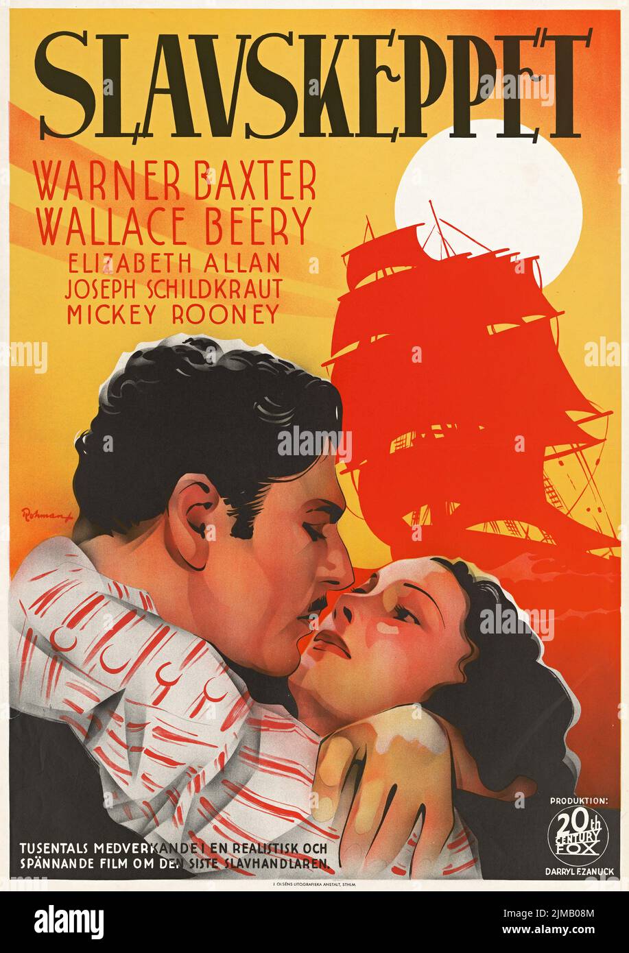 Slave Ship (1937) - Slavskeppet Eric Rohman artwork - Swedish film ...