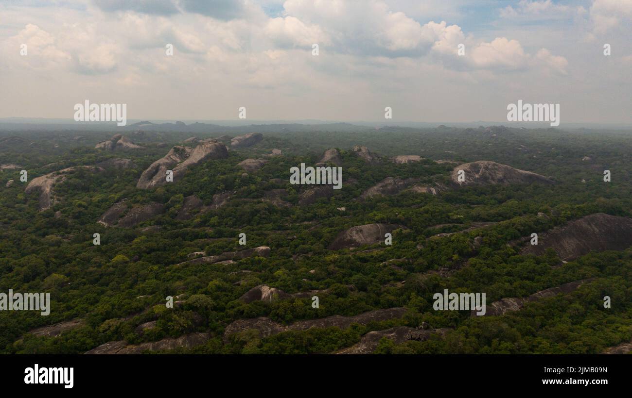 Tropical forest with rock formations. National Park.Sri Lanka Stock ...