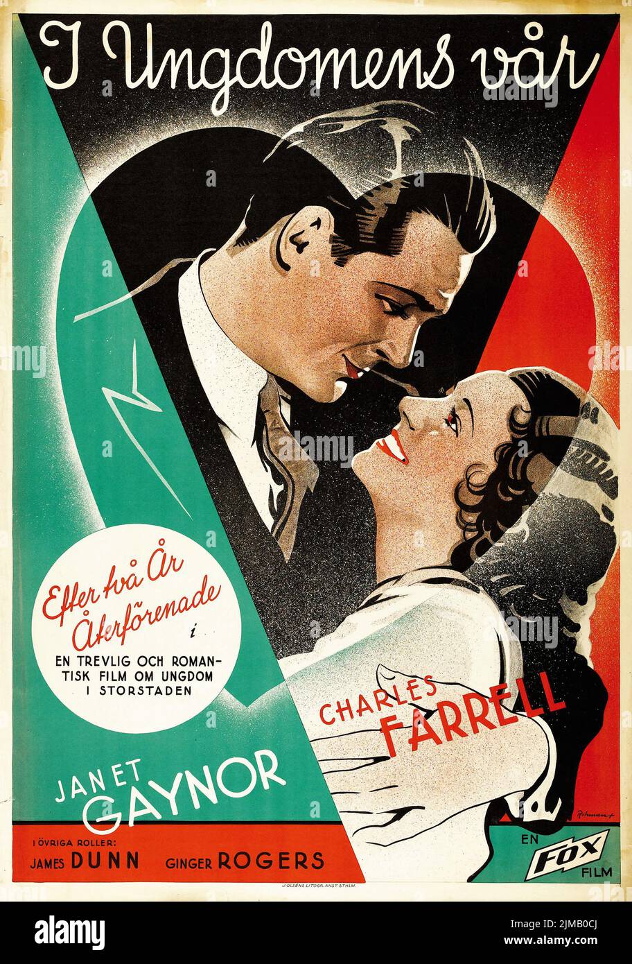 I ungdomens vår - Change of Heart (Fox, 1934). Swedish film poster ...