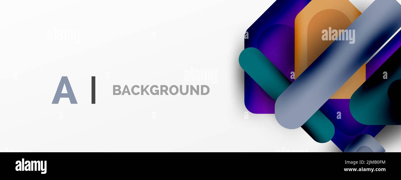 Minimal geometric abstract background. Colorful geometric blocks. Lines ...