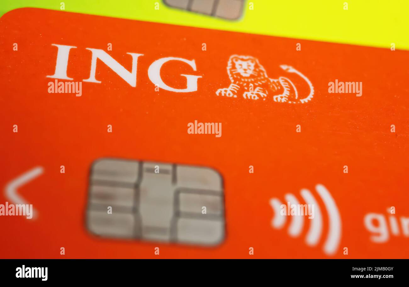 Versen, Germany - July 9. 2022: Closeup of orange color maestro ec ...