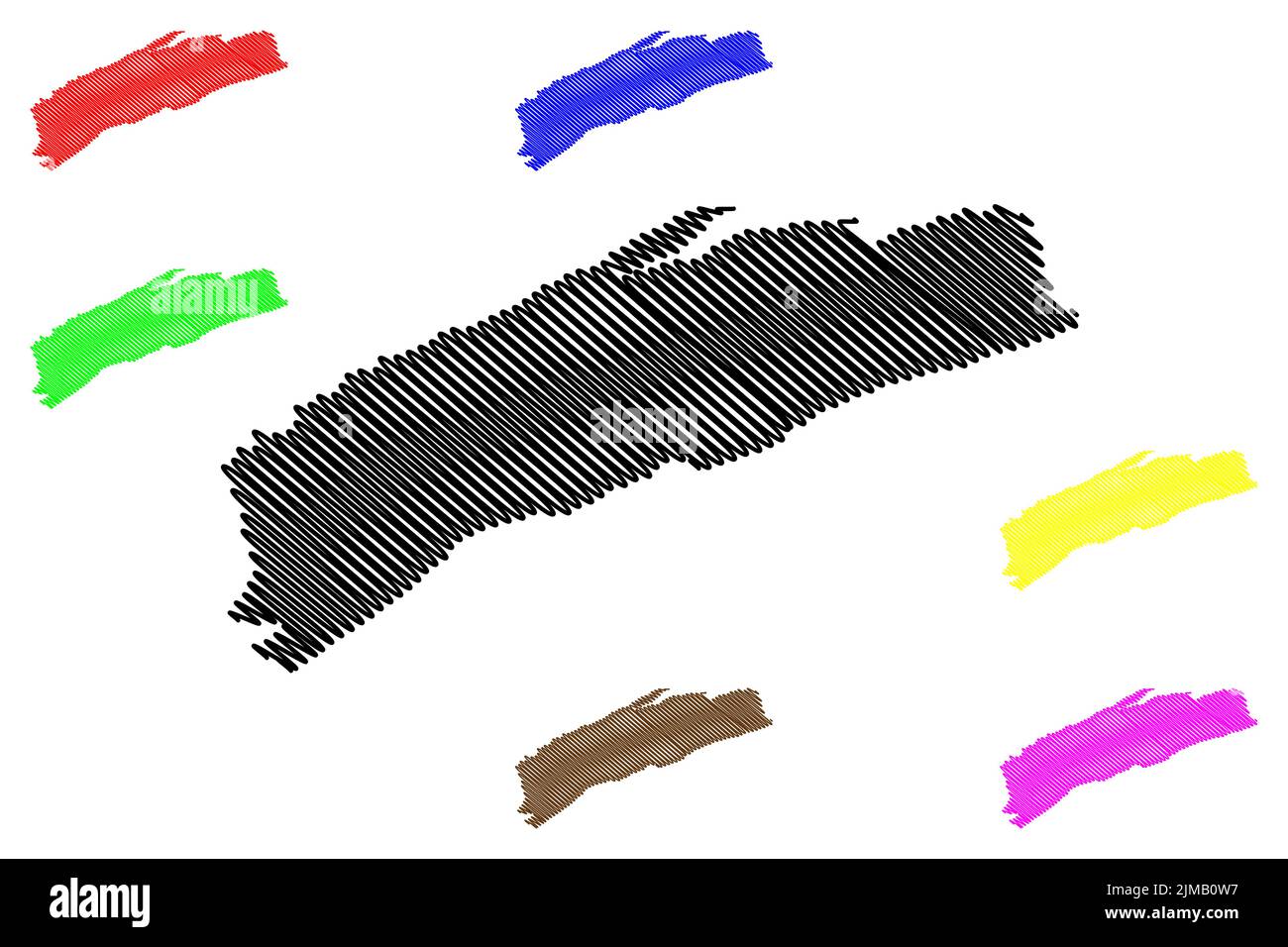 Straumoya island (Kingdom of Norway) map vector illustration, scribble ...