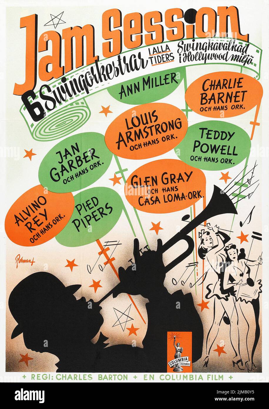 Jam Session (Columbia, 1944). Swedish film poster. Eric Rohman artwork ...