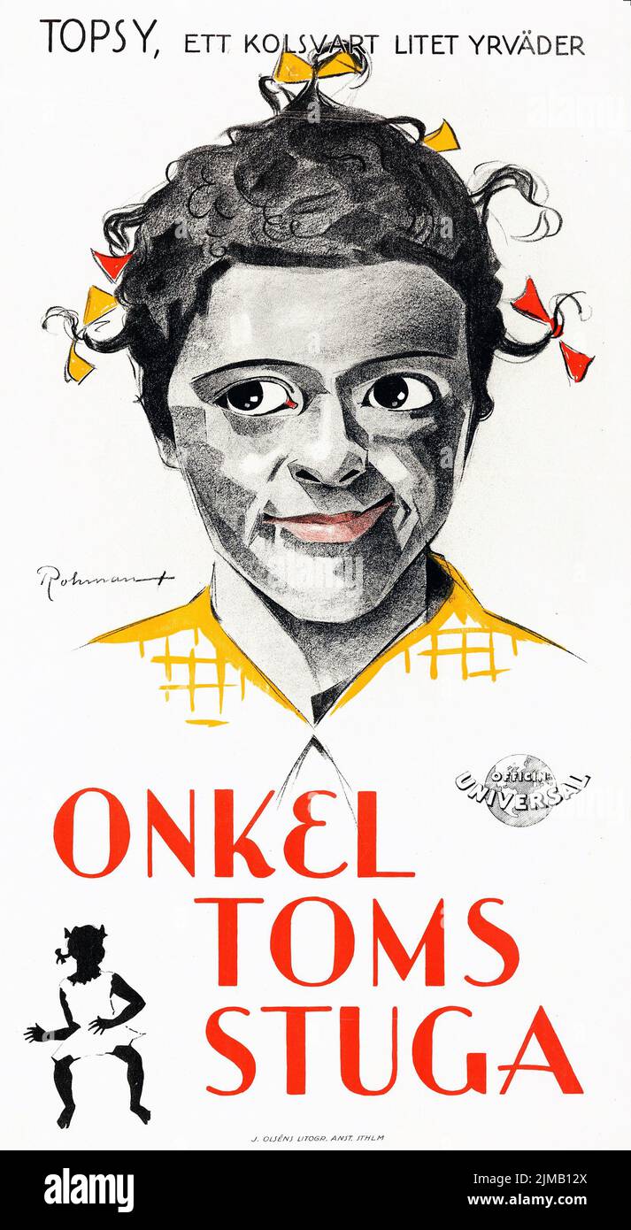 Uncle Tom's Cabin (Universal, 1928). Swedish film poster. Unkel Toms ...