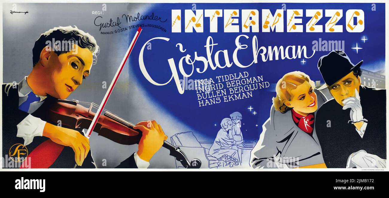 Intermezzo (Scandinavian Talking Pictures, 1937) Swedish Poster. Eric ...