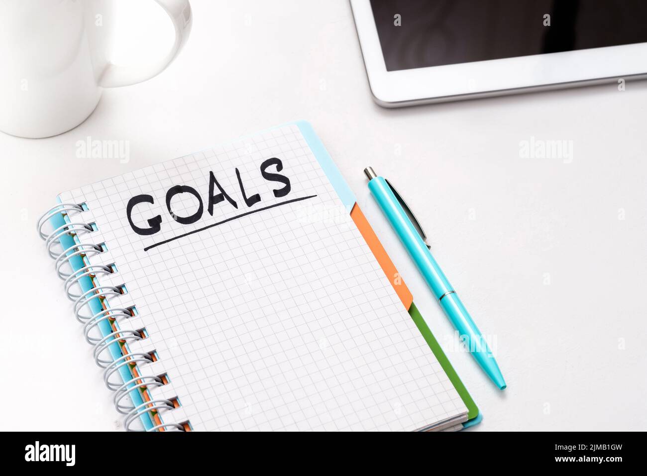 business project ambition reach goals list notepad Stock Photo - Alamy