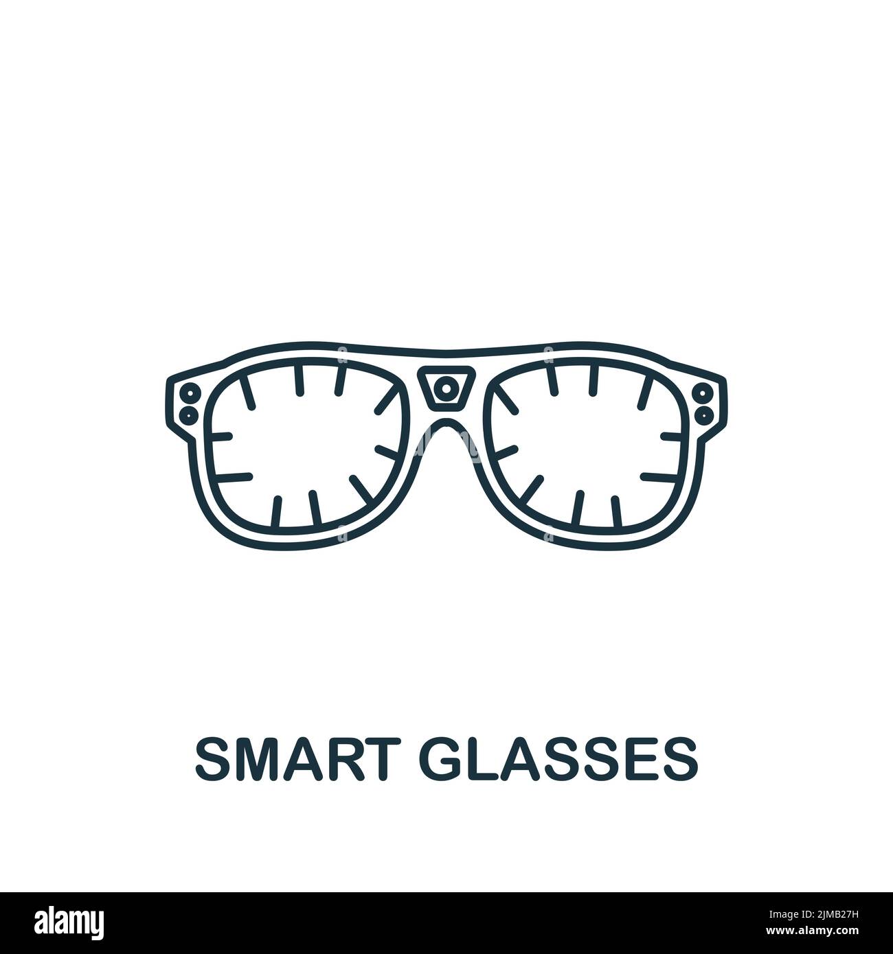 Smart Glasses icon. Monochrome simple Artificial Intelligence icon for ...
