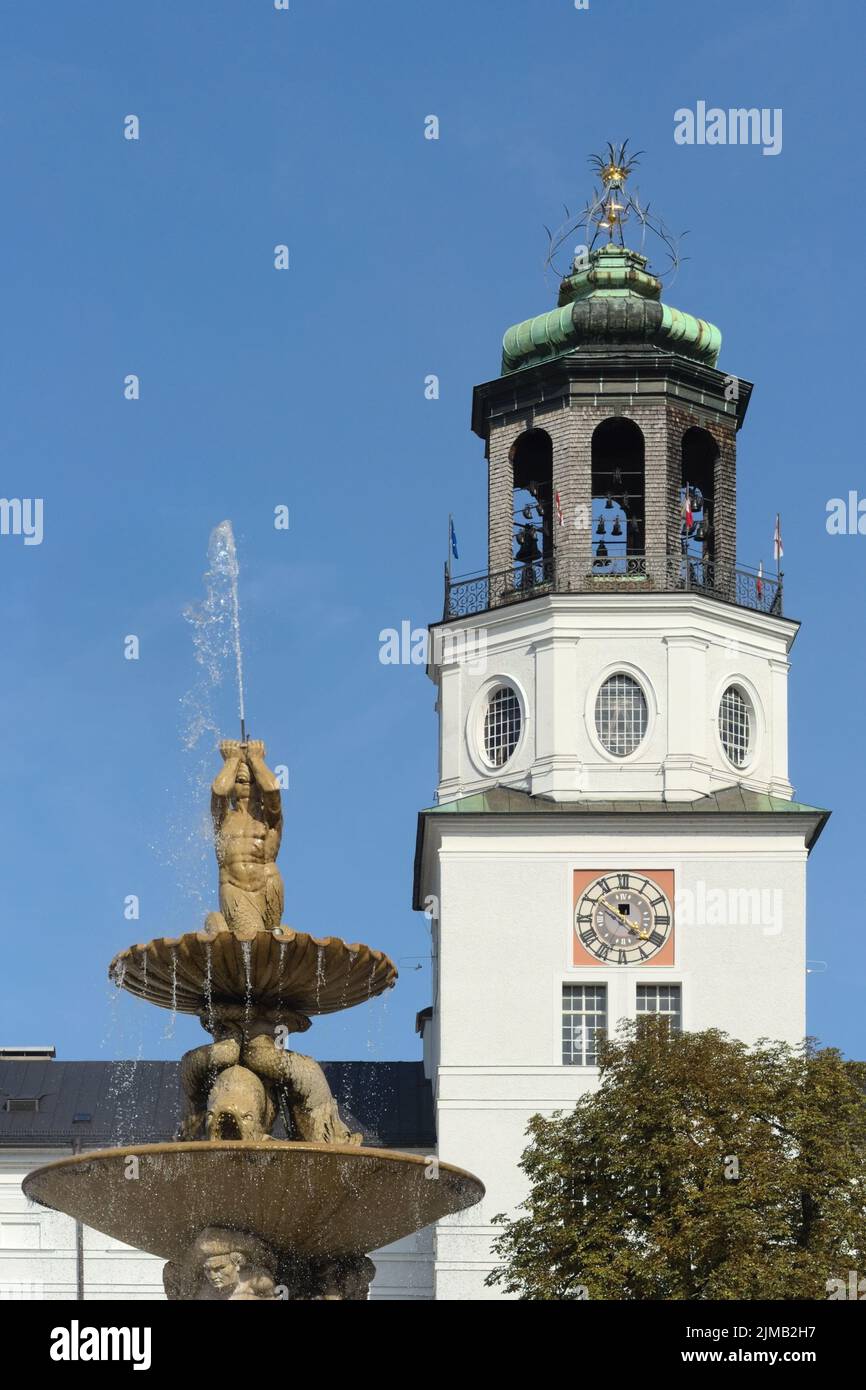 Salzburg - Carillon tower, New Residence, Austria Stock Photo - Alamy