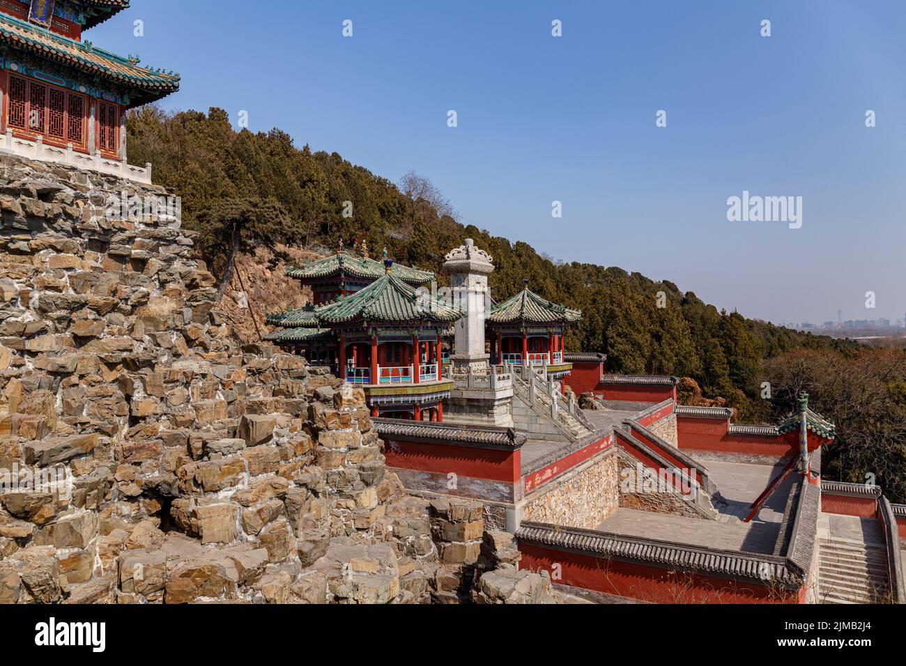 Hillside monastery complex at the Summer Palace in Beijing, China on ...