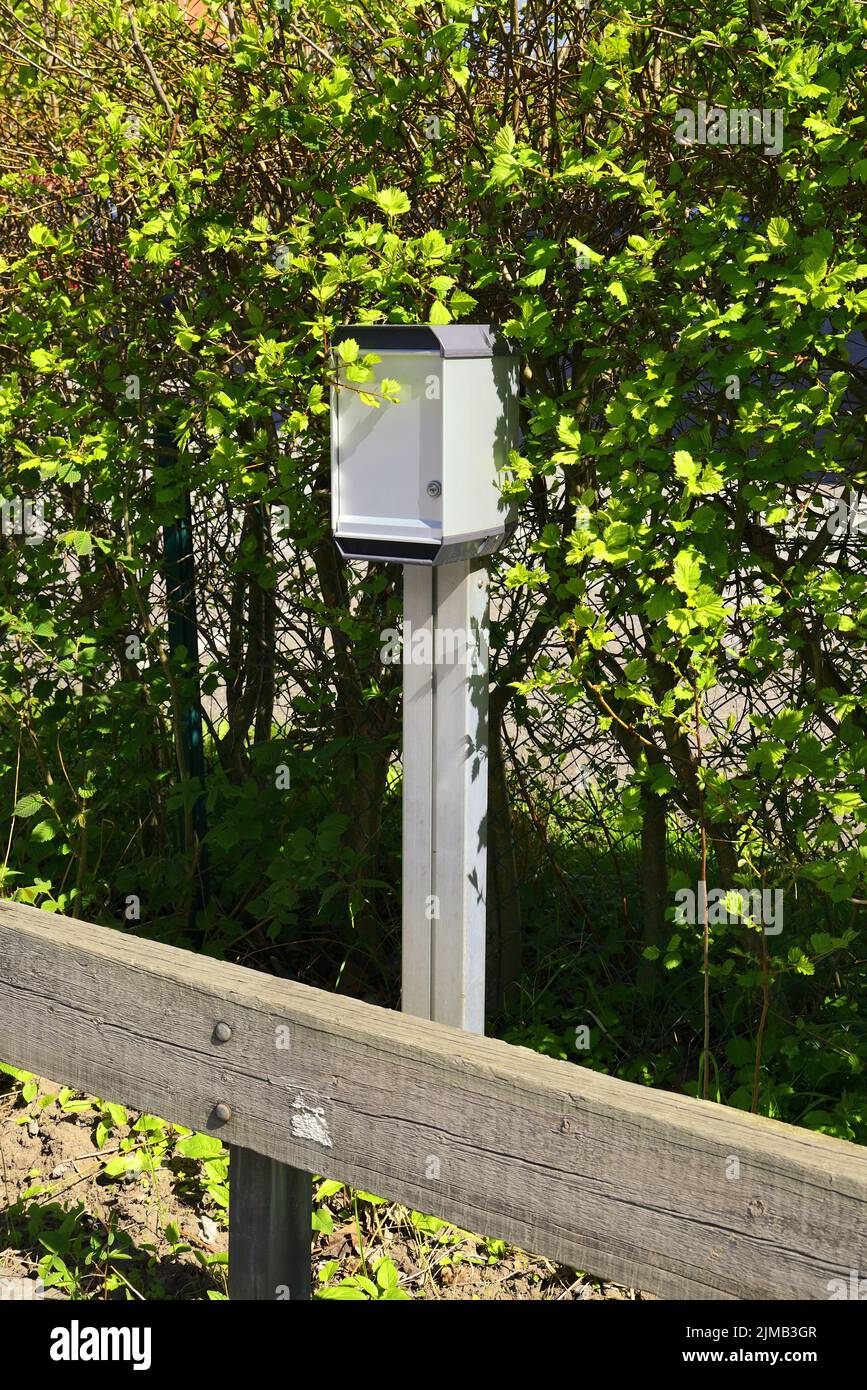 Electrical vehicle charging poles at a car park, Stockholm - Sweden ...