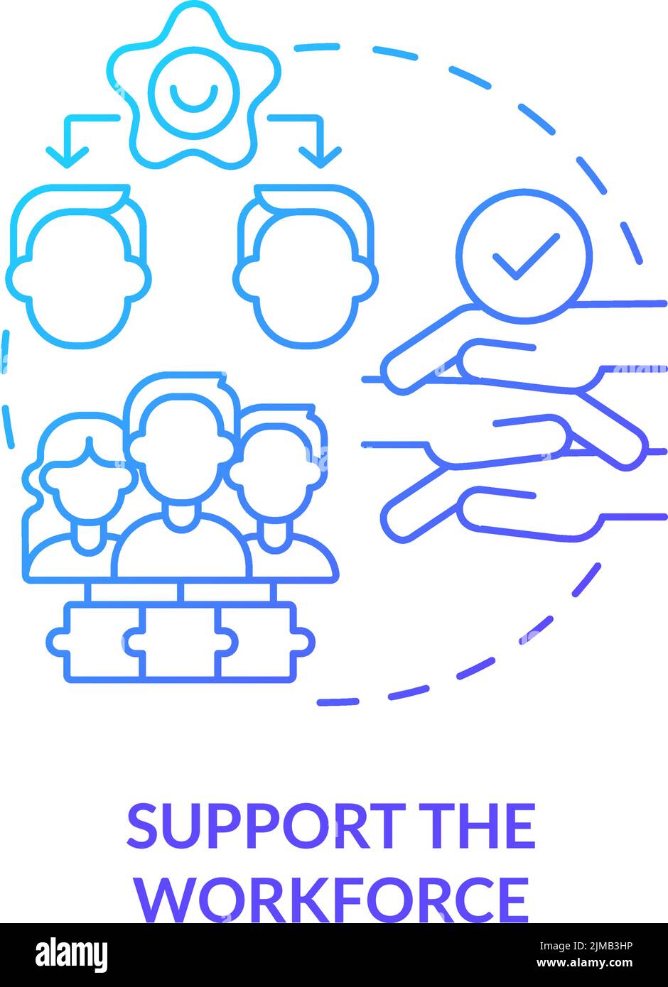 Support workforce blue gradient concept icon Stock Vector Image & Art ...