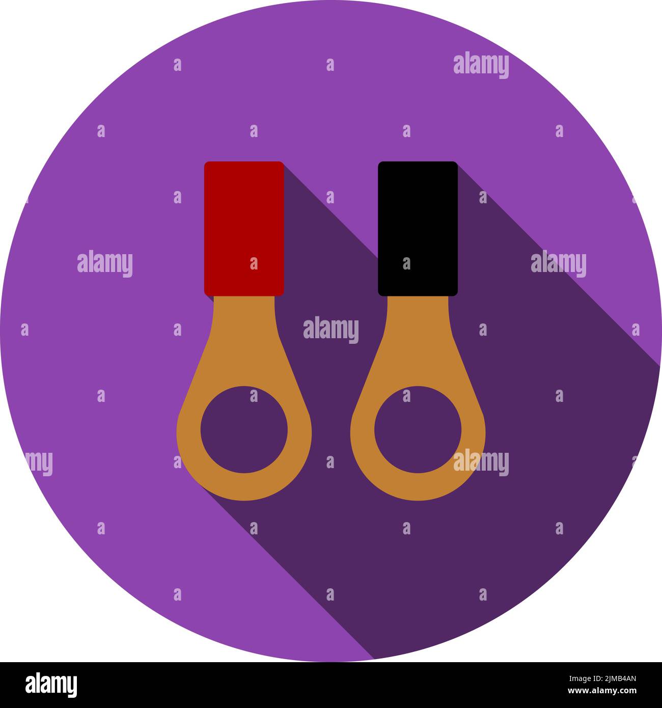 Connection Terminal Ring Icon. Flat Circle Stencil Design With Long ...