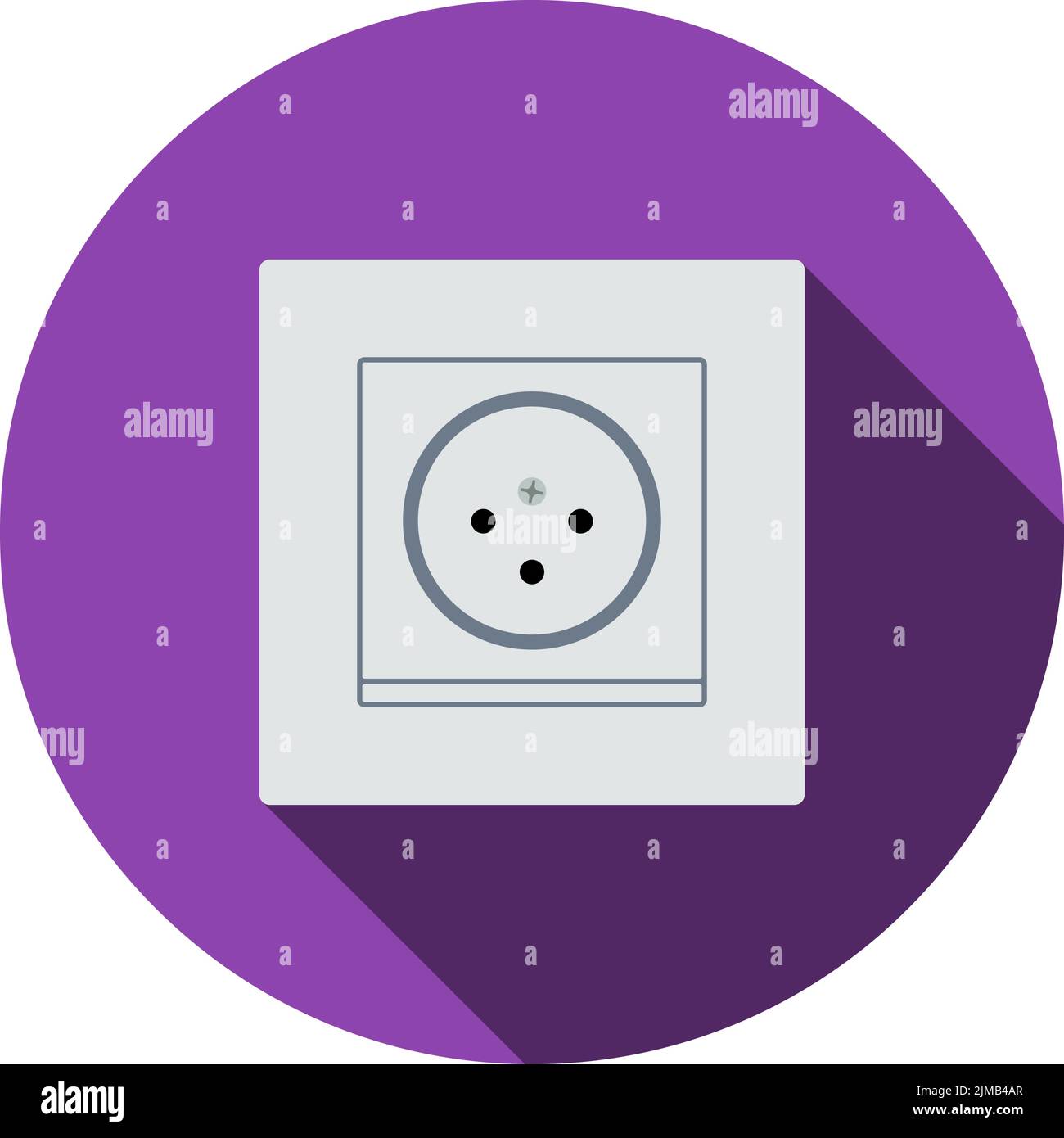 South Africa Electrical Socket Icon. Flat Circle Stencil Design With ...