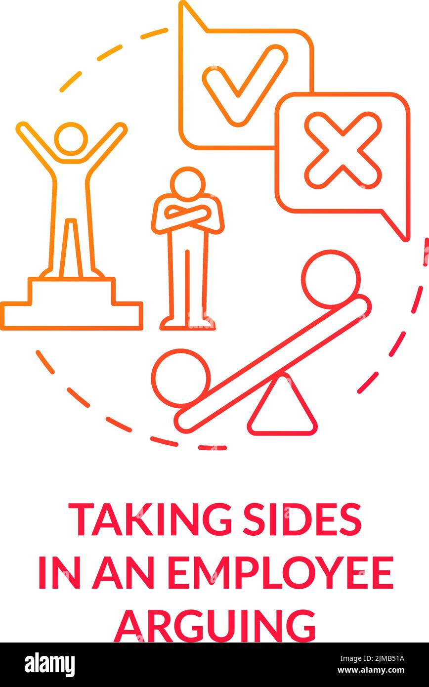 Taking sides in employee arguing red gradient concept icon Stock Vector ... Taking sides in employee arguing red gradient concept icon Stock Vector ...