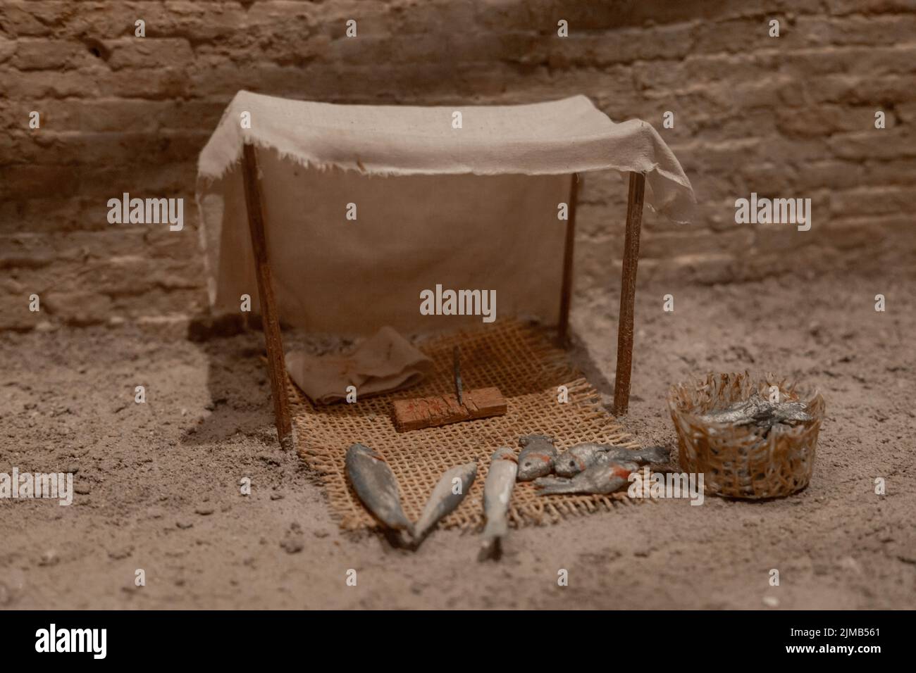 An old traditional fish shop figure in the Bahrain museum Stock Photo ...
