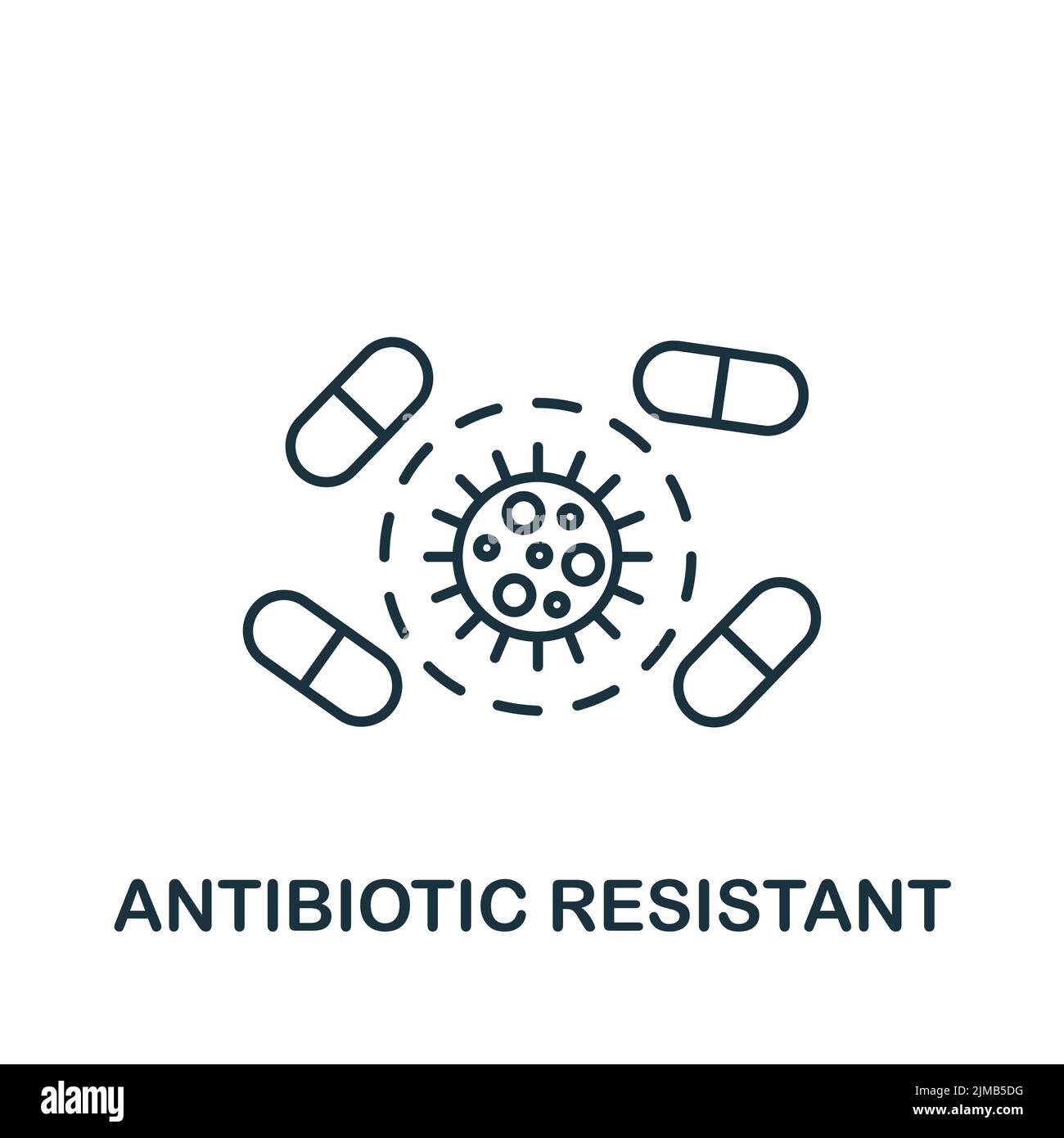 Antibiotic Resistant Icon Monochrome Simple Allergy Icon For Templates