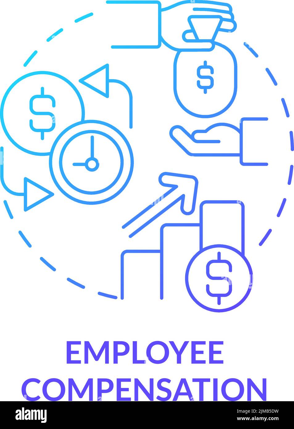 Employee compensation blue gradient concept icon Stock Vector Image ...