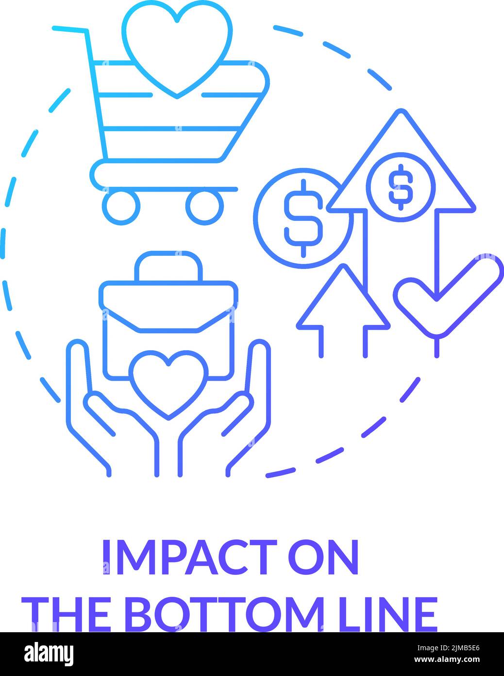 Impact on bottom line blue gradient concept icon Stock Vector Image & Art - Alamy