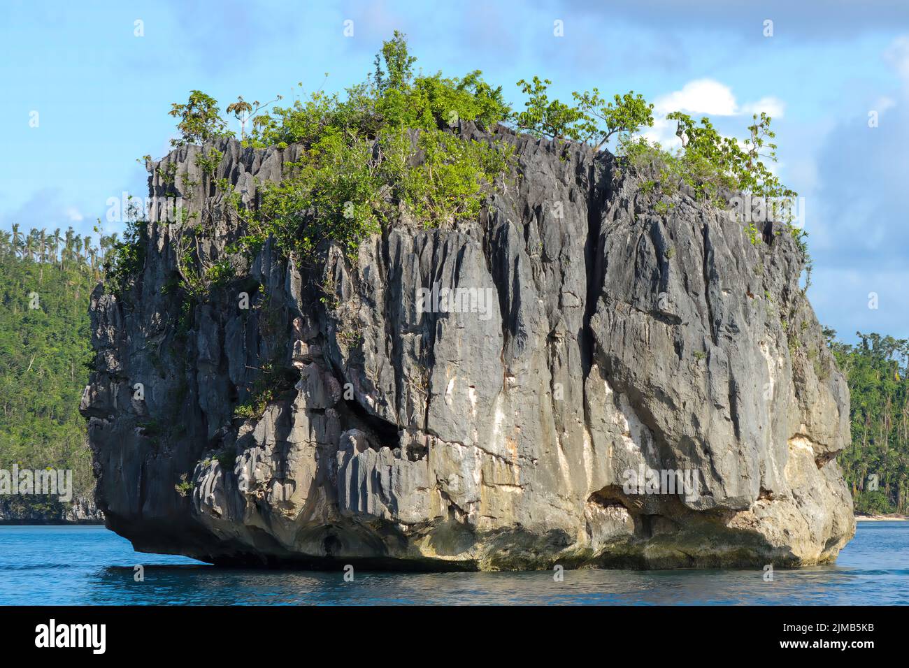 A huge rock in the ocean in the Philippines Stock Photo - Alamy
