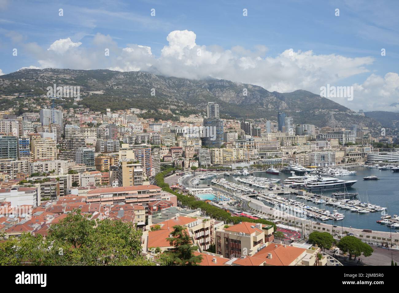 A beautiful view of Monaco's townscape with the port, a beautiful ...