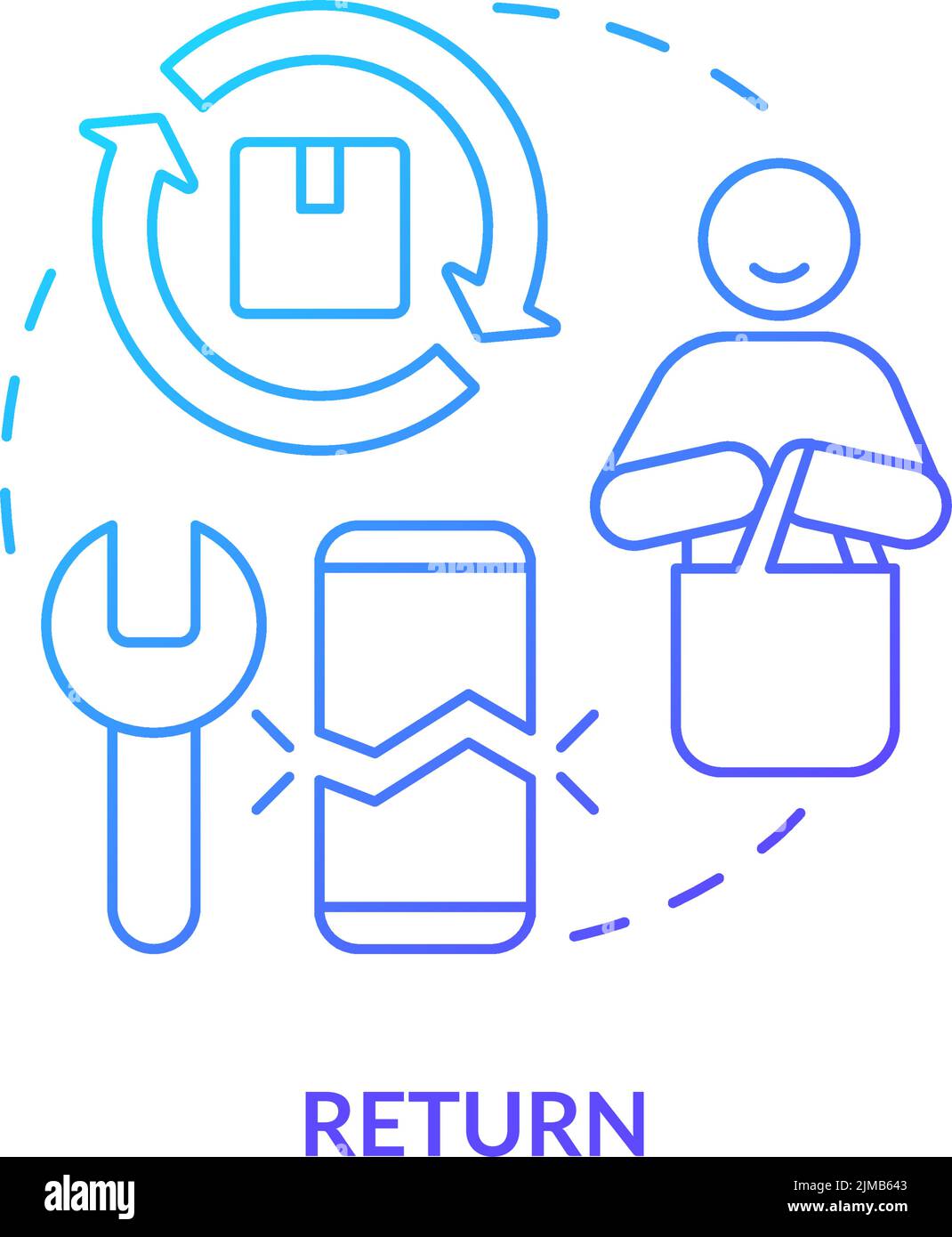 Return blue gradient concept icon Stock Vector Image & Art - Alamy