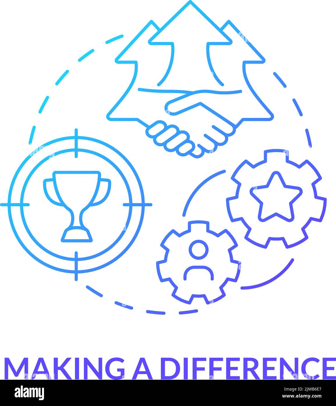 Making difference blue gradient concept icon Stock Vector Image & Art ...