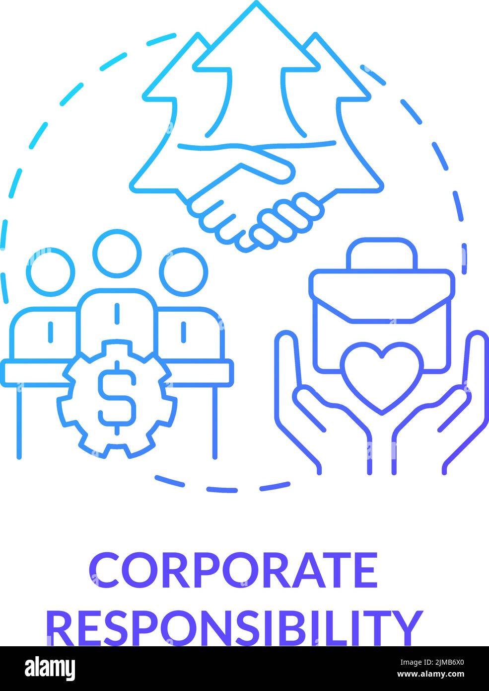 Corporate responsibility blue gradient concept icon Stock Vector Image ...