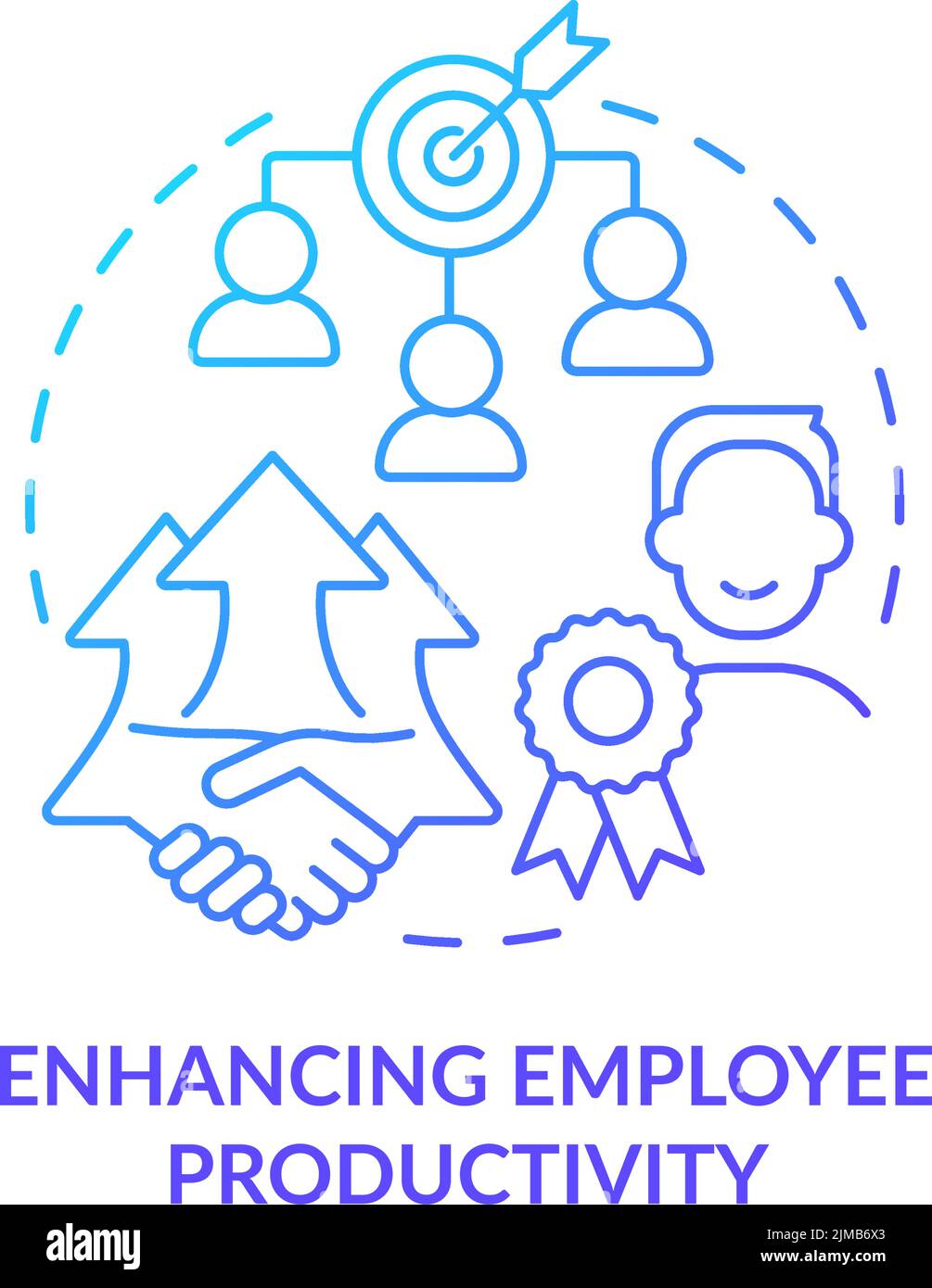 Enhancing employee productivity blue gradient concept icon Stock Vector ...