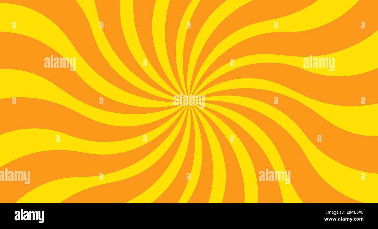 Yellow sunburst retro background design. Abstract twisted ray wallpaper ...