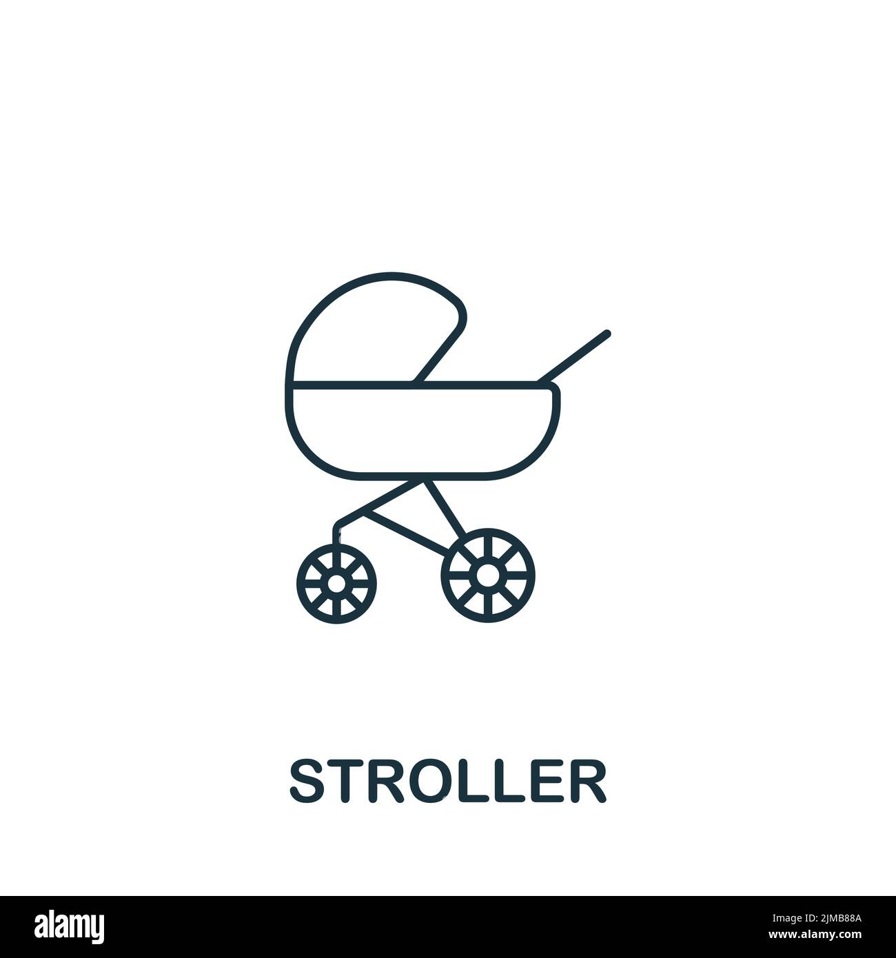 Stroller icon. Monochrome simple Stroller icon for templates, web ...