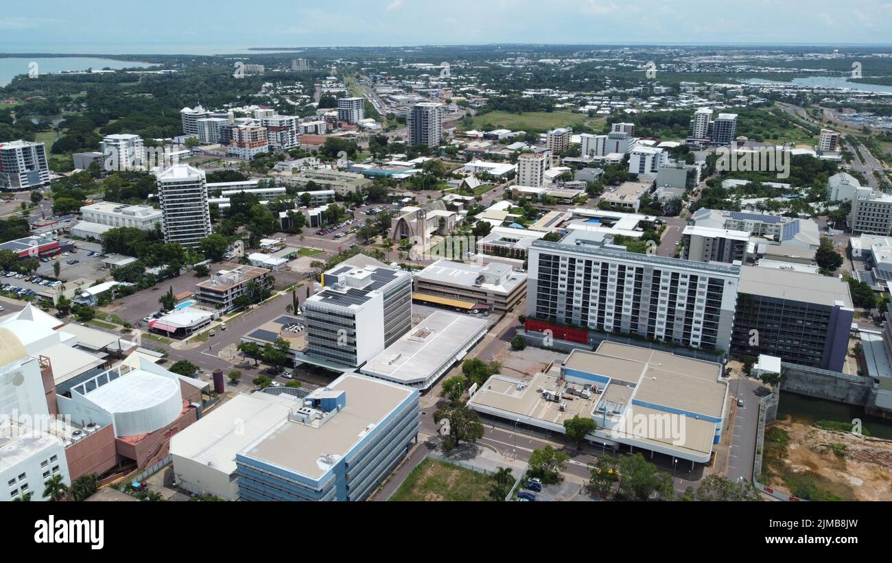 An aerial view of Darwin, Northern Territory, Australia in daylight ...