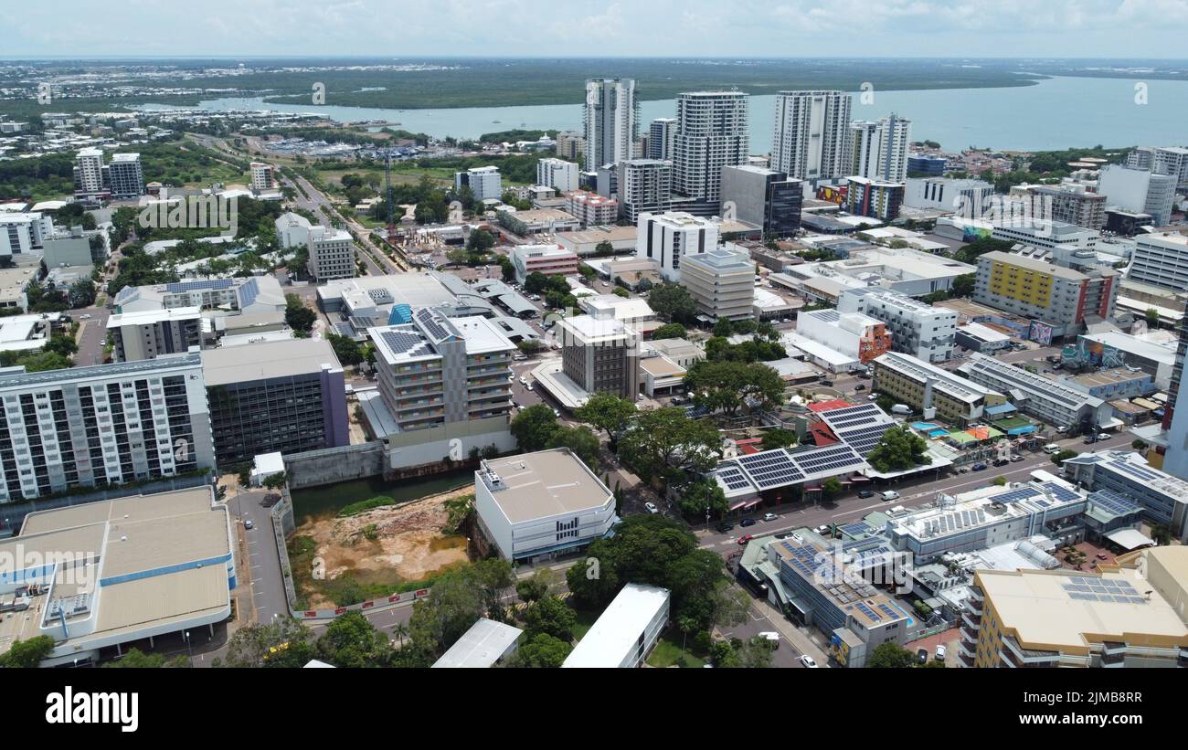 An aerial view of Darwin, Northern Territory, Australia in daylight ...