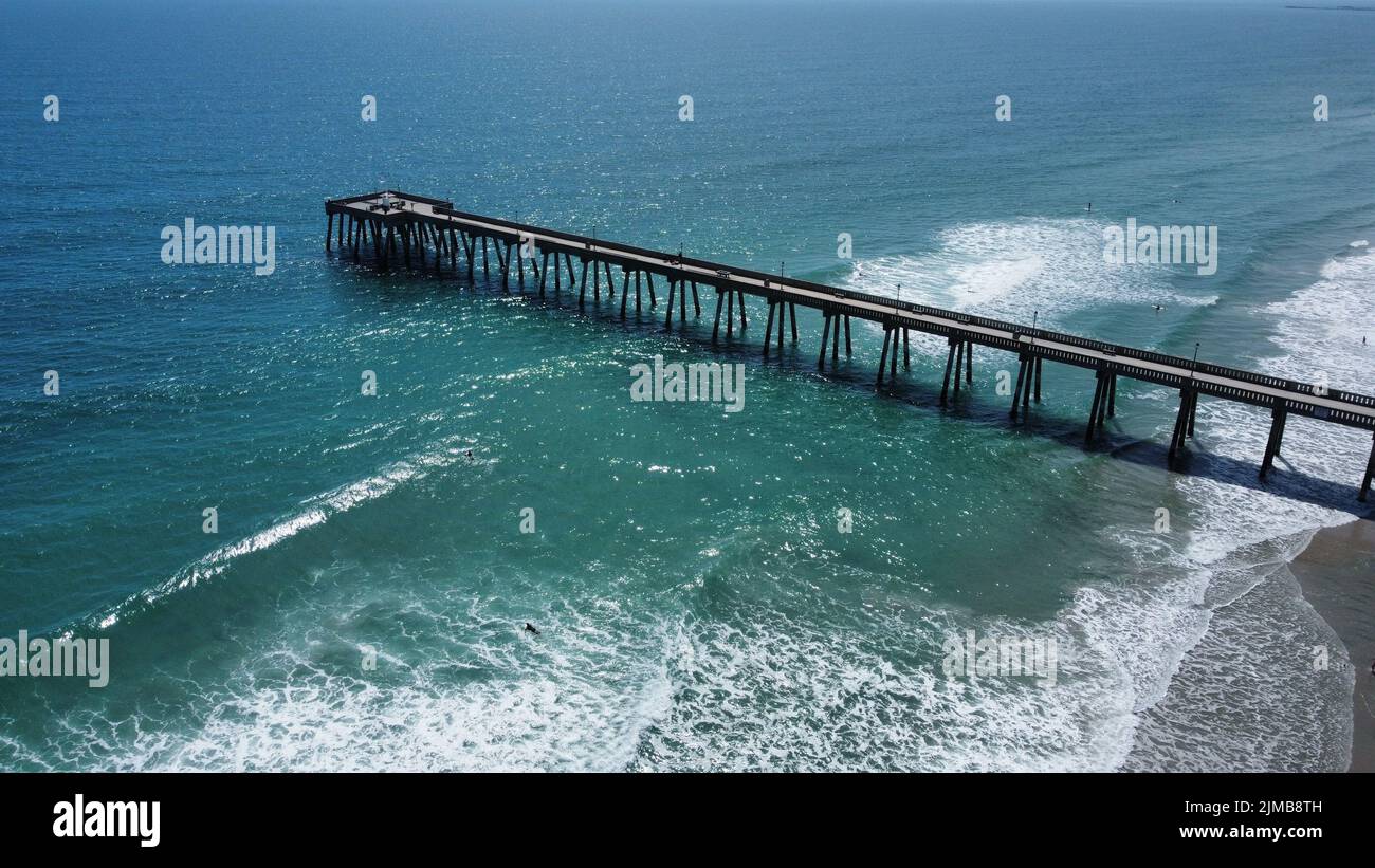 Picture of a pier from the sky Stock Photo - Alamy