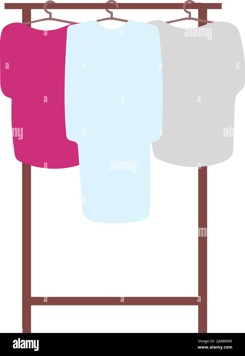 Rack with clothes semi flat color vector object Stock Vector Image ...