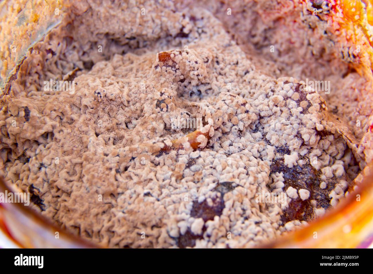 close up view of moldy, rotting jam jar Stock Photo - Alamy