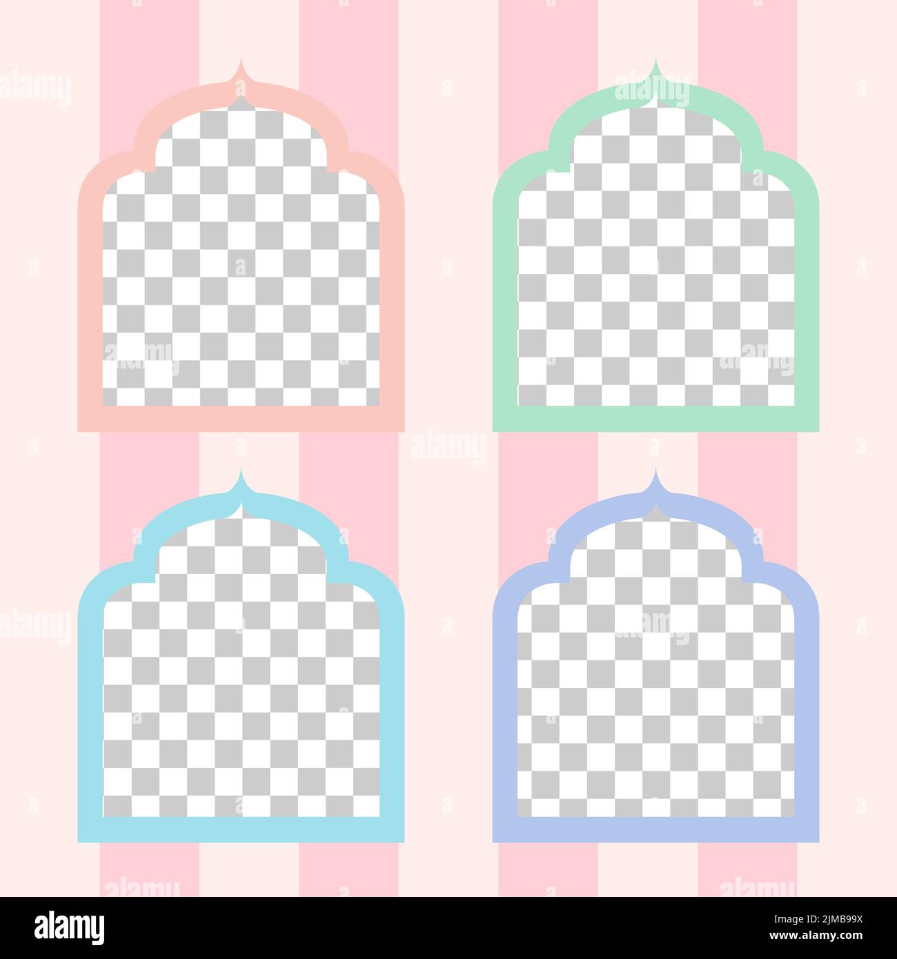 four soft pastel color islamic photo frame vector Stock Vector Image ...