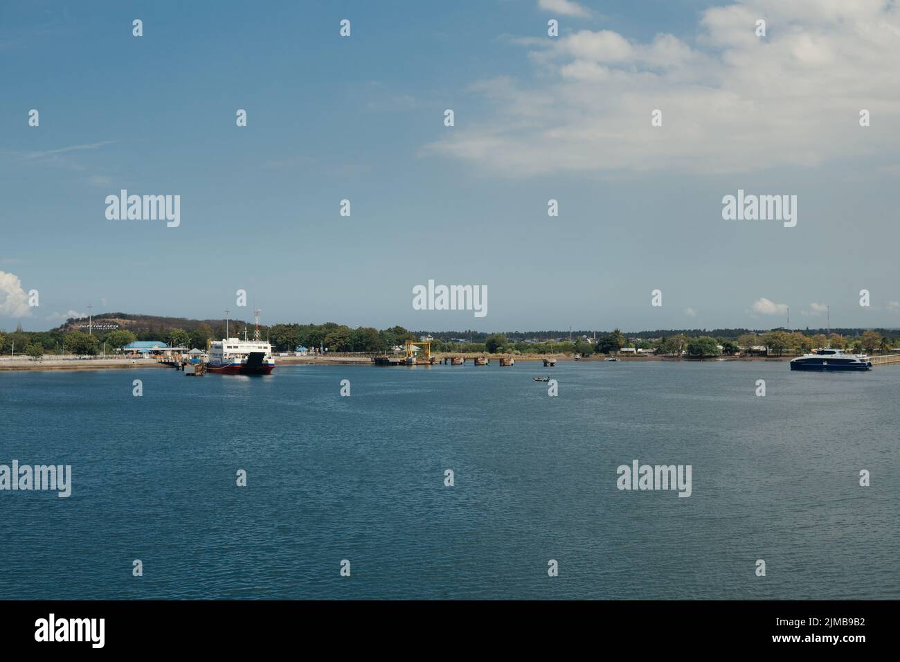 Kayangan, North Lombok, Indonesia - July 9, 2022: ASDP ferry ships that ...