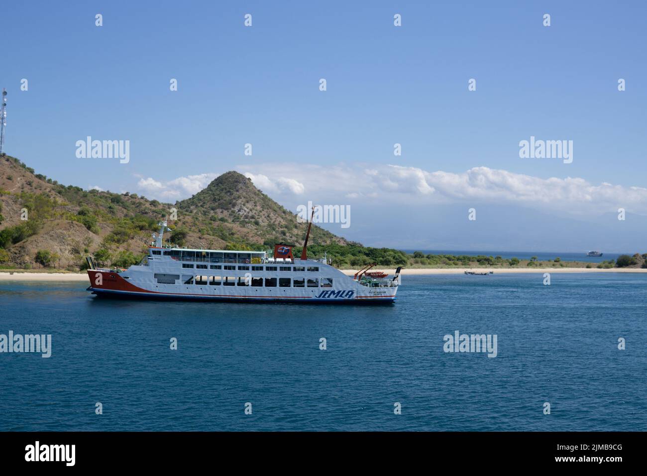 Poto Tano, West Sumbawa, Indonesia - July 9, 2022: ASDP ferry ships ...