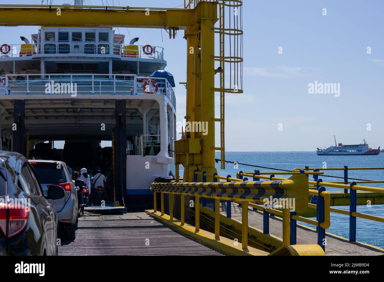 Poto Tano, West Sumbawa, Indonesia - July 9, 2022: ASDP ferry ships ...