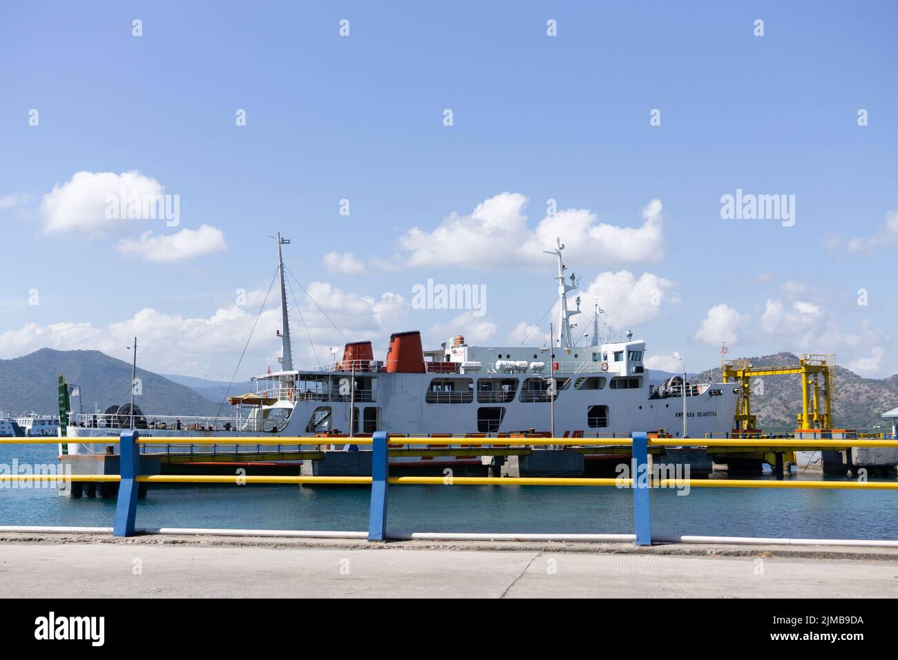 Poto Tano, West Sumbawa, Indonesia - July 9, 2022: ASDP ferry ships ...