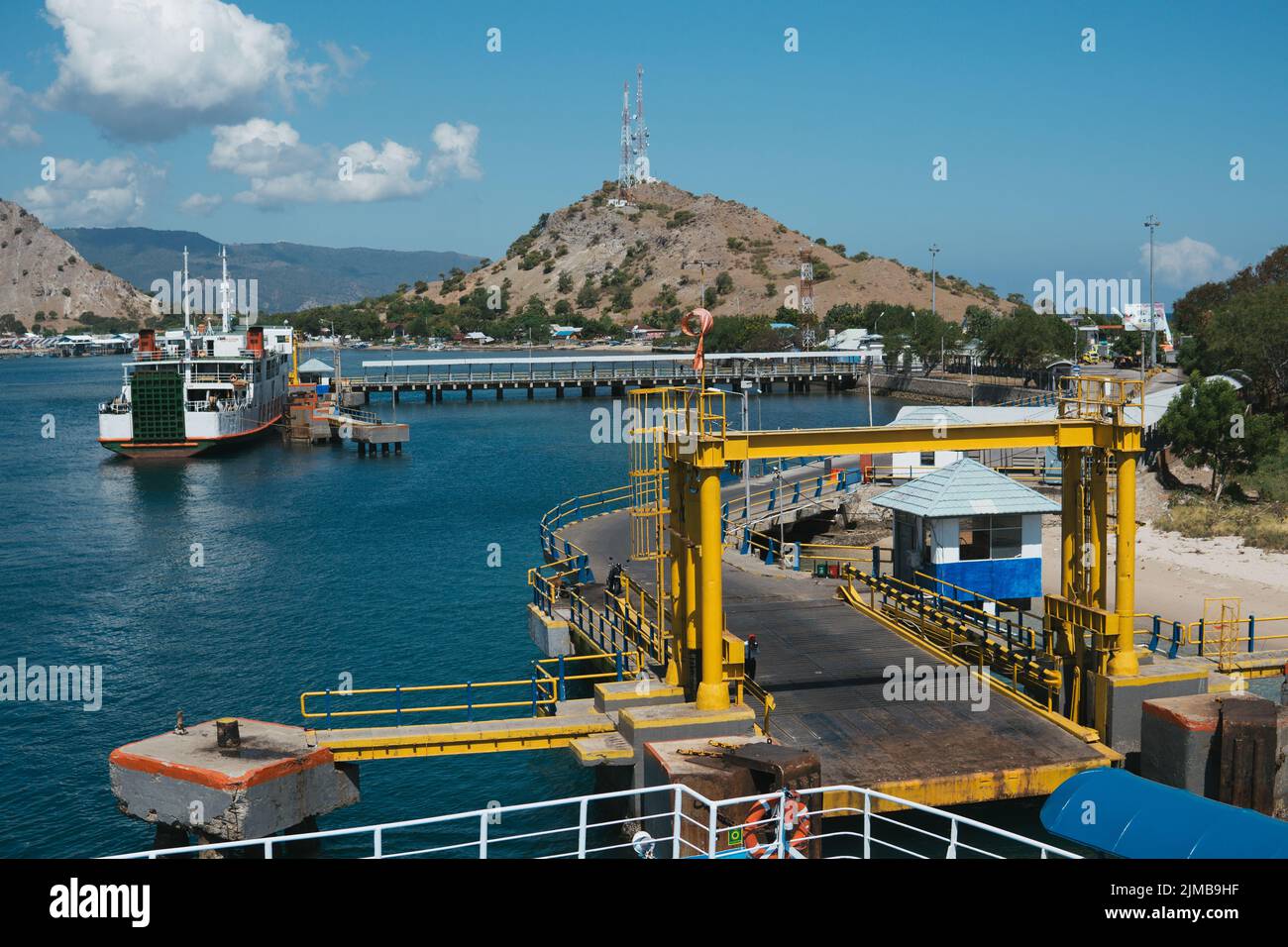 Poto Tano, West Sumbawa, Indonesia - July 9, 2022: ASDP ferry ships ...