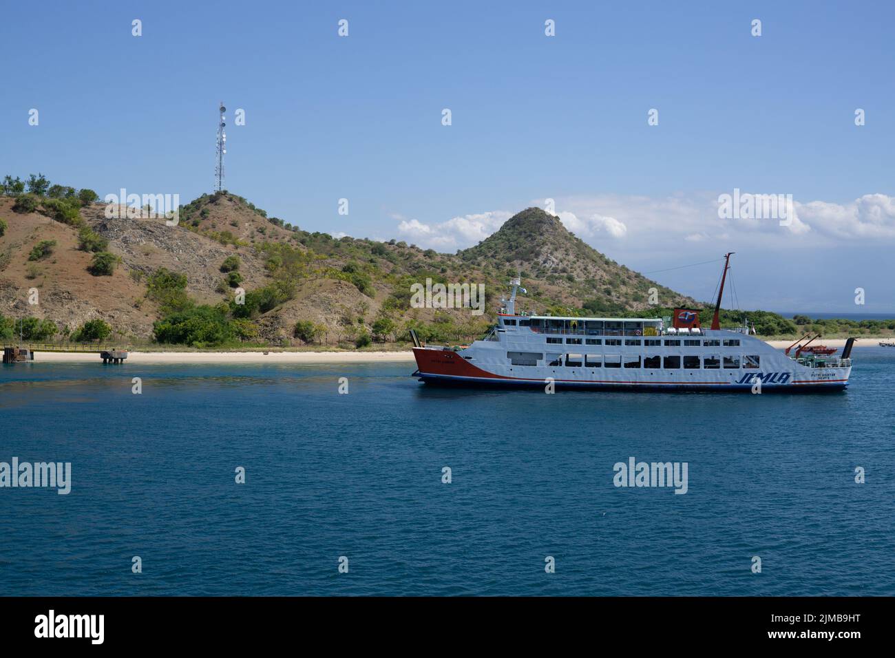 Poto Tano, West Sumbawa, Indonesia - July 9, 2022: ASDP ferry ships ...
