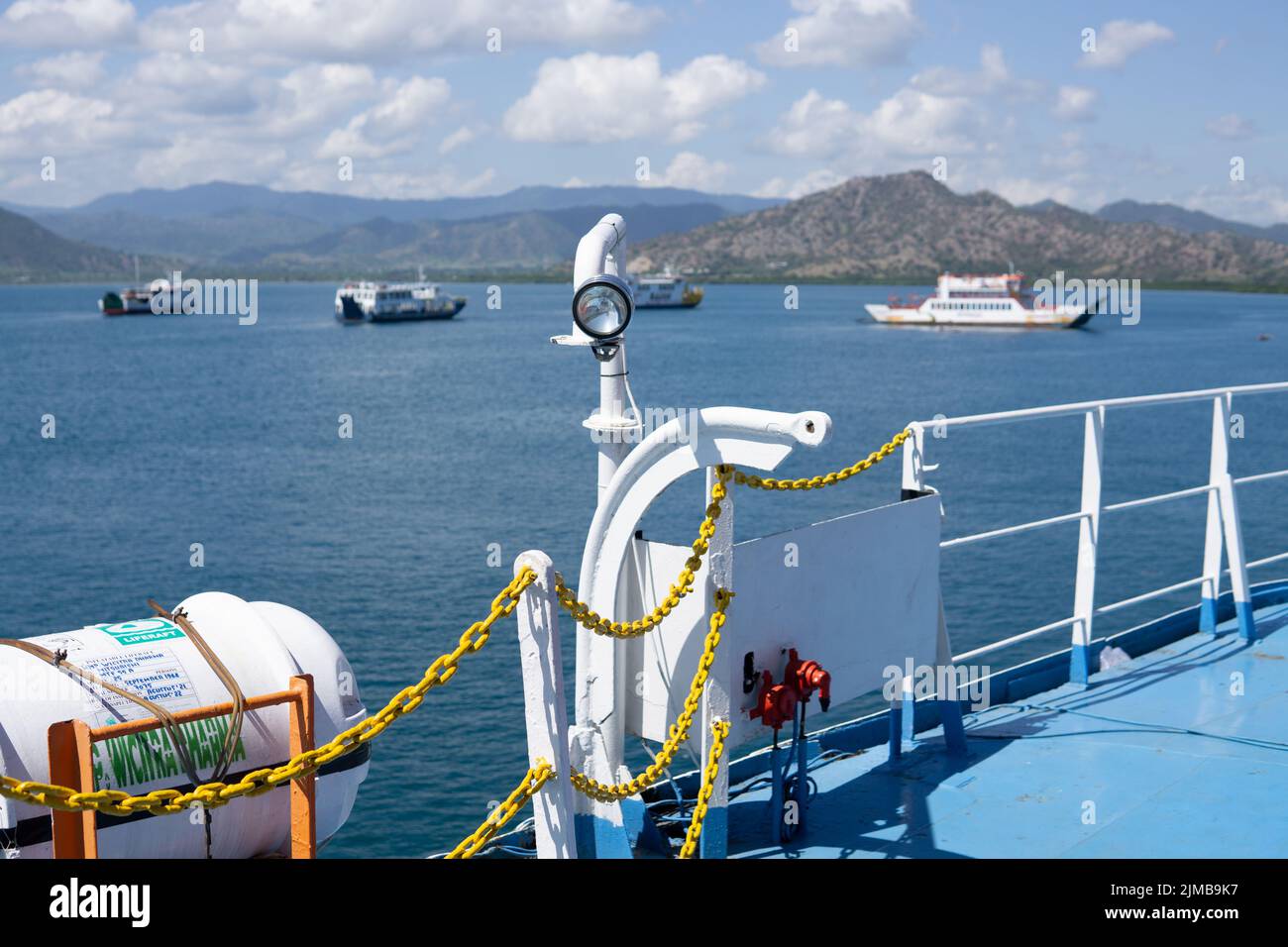 Poto Tano, West Sumbawa, Indonesia - July 9, 2022: ASDP ferry ships ...