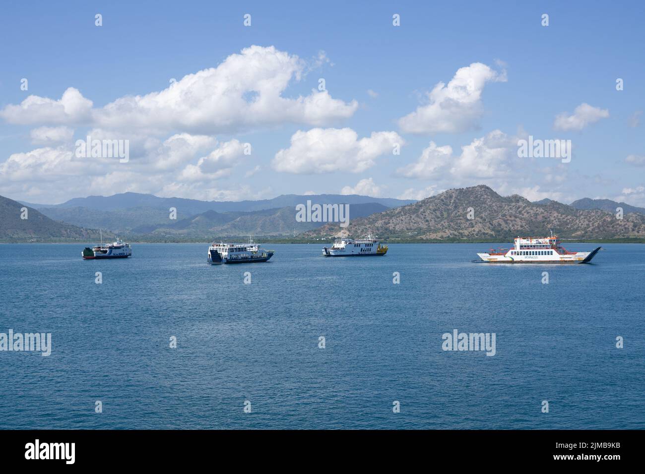 Poto Tano, West Sumbawa, Indonesia - July 9, 2022: ASDP ferry ships ...