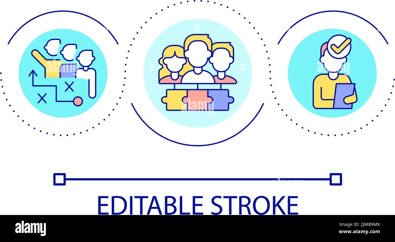 Teambuilding line icon outline Cut Out Stock Images & Pictures - Alamy